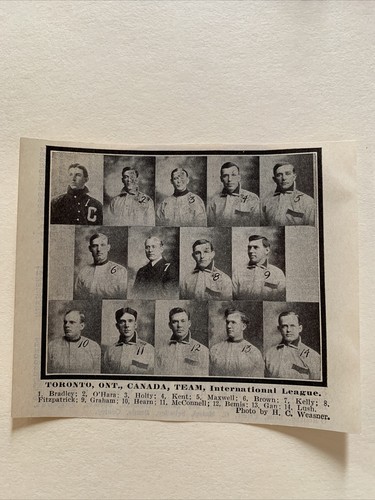 Toronto Maple Leafs Harry Bemis Peaches Graham 1913 Baseball Team ...