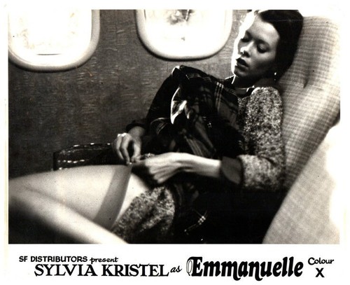 Emmanuelle Original Lobby Card Sylvia Kristel Risque Leggy Stocking Plane Scene | eBay