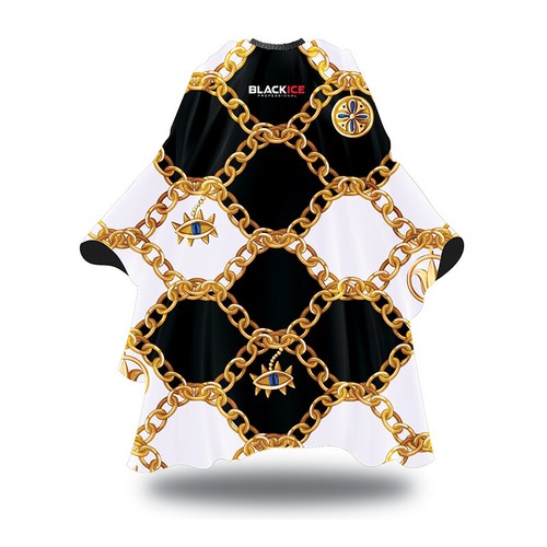 Black Ice Barber Cutting Styling Cape "Imperial" Hook Closure 59"x55 ...