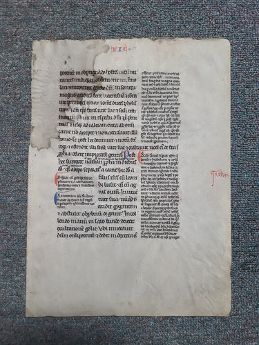 Antique Handwritten Biblical Latin Parchment Multicolor Medieval Vellum ...