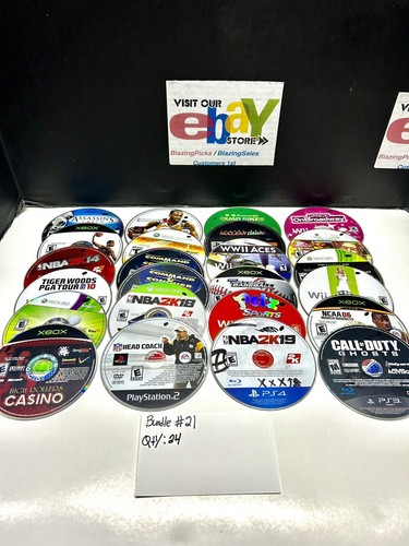 Lot Of 24 PS1 2 3 4 /xbox/CD-ROM /Pc/WII VIDEO GAMES WHOLESALE BULK ⭐ ...