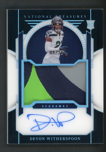 2023 National Treasures Devon Witherspoon Rookie Jumbo Patch Autograph ...
