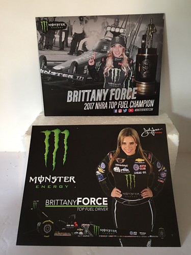 2- NHRA Brittany Force Monster Energy Promotional Cards 8”x 10” | eBay