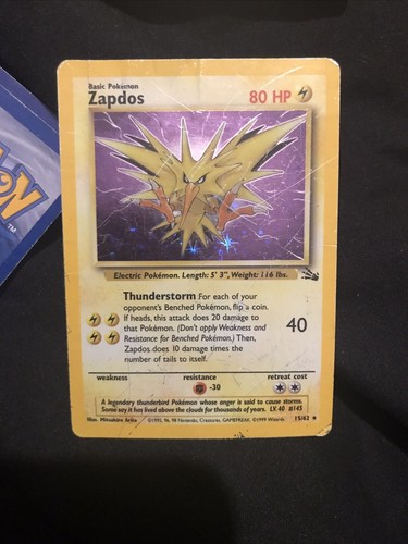Pokémon TCG Zapdos Fossil 30/62 Regular Unlimited Rare | eBay