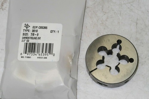 CLEVELAND 7/8"-9 x 2-1/2" OD Carbon Steel Round Adjustable Split Die ...