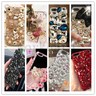 Silver Cross Clear Gems Bling Rhinestones Case Cover For Various Mobile ...