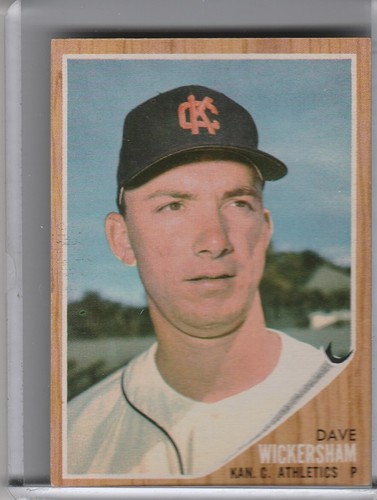 1962 TOPPS #517 DAVE WICKERSHAM KANSAS CITY ATHLETICS 3089 | eBay