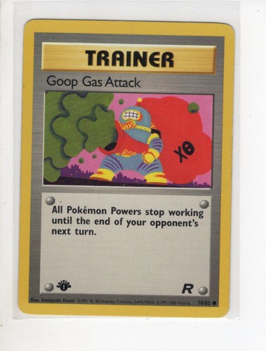GOOP GAS ATTACK TRAINER TEAM ROCKET SET 1ST EDITION POKEMON CARD 78/82 ...