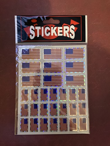 NEW American Flag Stickers - 1 Sheet Red White Blue Flag Sticker ...