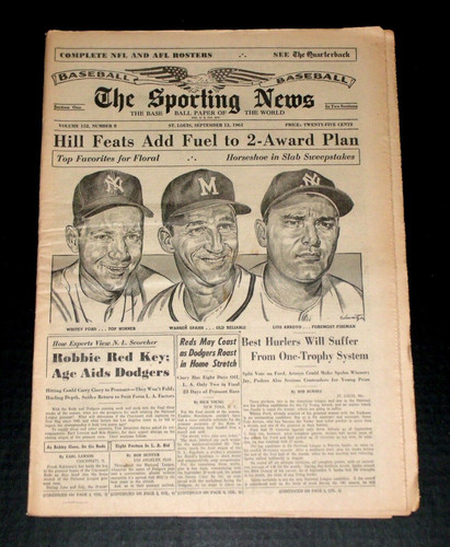 9/13/1961 The Sporting News Baseball Newspaper Magazine – Ford, Spahn ...
