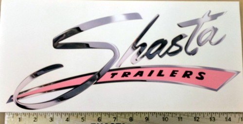 Vintage Shasta large Pink camper trailer restoration RV sticker decal ...