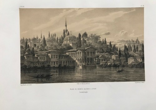 Istanbul, Palais Hezmeh Sultane Eyoub. Flandin. Original Lithography ...
