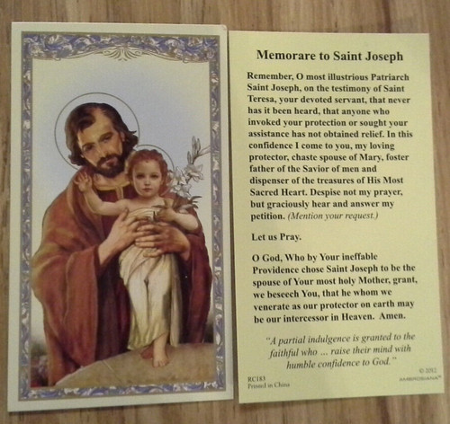 Saint Joseph with Jesus Holy Card with Prayer Set of 2 | eBay