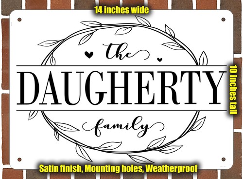 Daugherty Family Decorative Metal Door or Wall Plaque (Style 1) | eBay