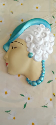 Art Deco Style lady face/plaque/mask wall hanging, | eBay UK