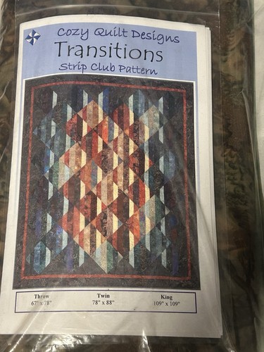 Cozy Quilts Transitions Strip Club Pattern Quilting Kit | eBay