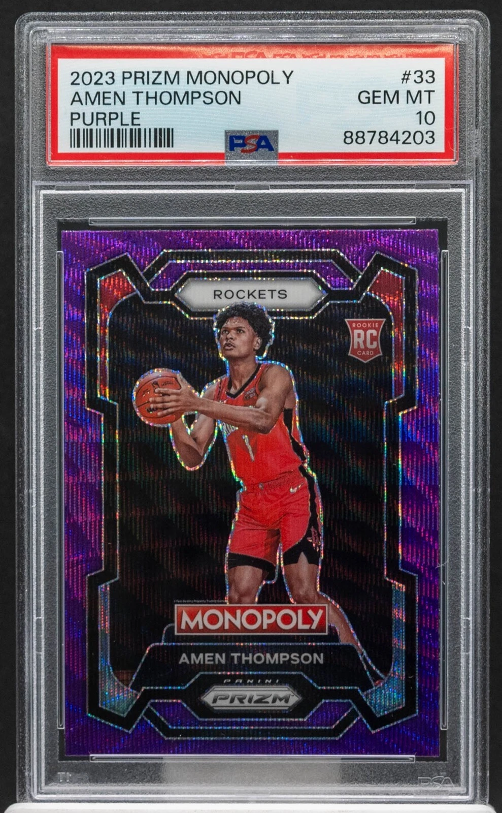 Amen Thompson 2023 Prizm Monopoly #33 Purple Wave PSA 10 Price Guide ...