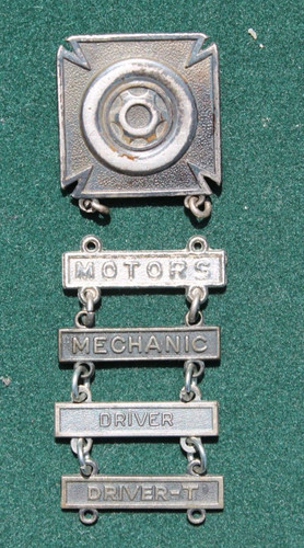WORLD WAR 2 STERLING SILVER MOTOR POOL INSIGNIA 4 BARS DRIVER-T ...