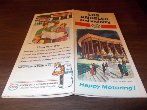 1968 Enco Los Angeles and Vicinity Vintage Road Map / Nice Cover Art | eBay