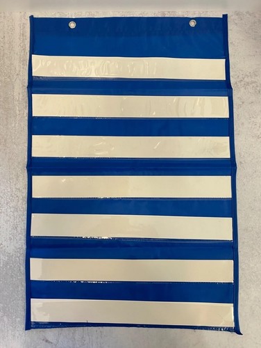 1 Blue pocket chart 14" x 20.5" 7 pockets teacher supply classroom | eBay