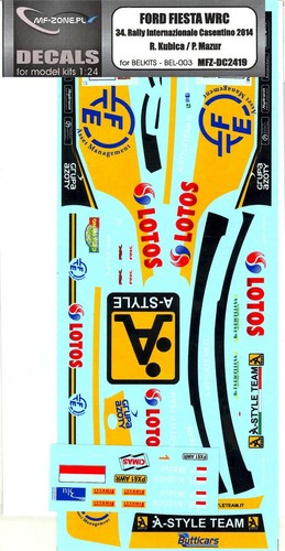 MF Zone Decals 1/24 FORD FIESTA WRC 34 Rally International Casentine ...