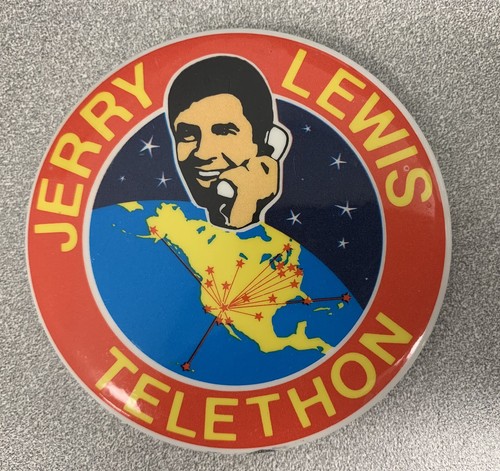 1974 Jerry Lewis Telethon Pin Back Button Labor Day MDA Telethon 3 ...