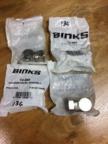 FOUR (4) BINKS 72-989 90 DEGREE SWIVEL ASSEMBLYS----- BRAND NEW SAVE ...