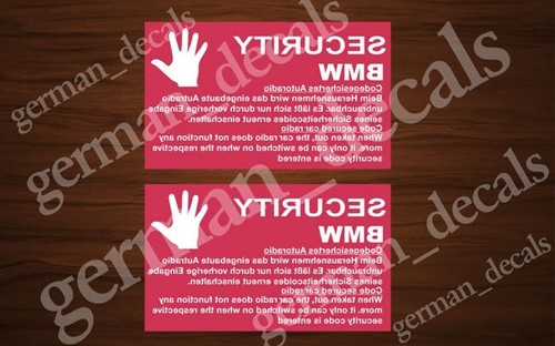 2x Set Stickers Safety BMW Alarm System Decal | eBay