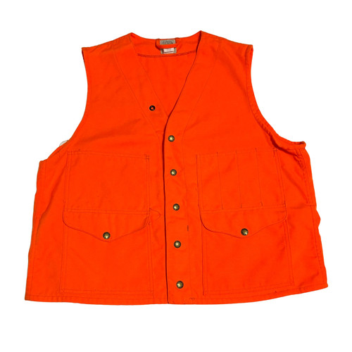 VTG CC Filson Blaze Orange Hunting Vest Style 12 Size 44 USA Made Snap ...