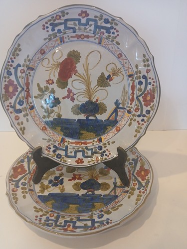 (2) Brolli Faenza Garofano Blue Carnation Style Italy Pattern Dinner ...