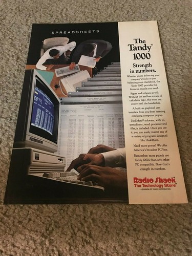 Vintage TANDY 1000 Home Computer PC Print Ad 1989 RADIO SHACK 1980s | eBay