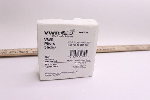 (72-Pk) VWR Microscope Slides 25mm x 75mm x 1mm 48300-026 | eBay