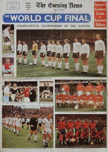 1966 ENGLAND WIN WORLD CUP LONDON EVENING NEWS NEWSPAPER FRONT COVER ...