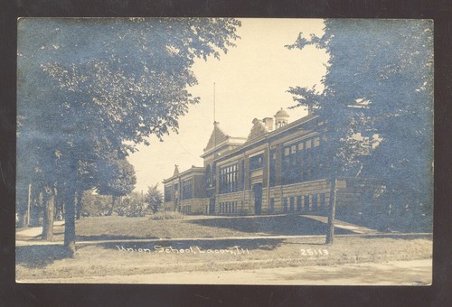 RPPC LACON ILLINOIS UNION SCHOOL BUILDING VINTAGE REAL PHOTO POSTCARD ...