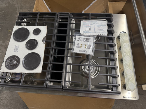 KitchenAid 30 Inch Gas Cooktop with Downdraft Ventilation - KCGD500GSS ...