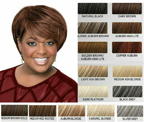 LUXHAIR by Sherri Shepherd Short Layered Bob Wig Dark Brown/Copper | eBay