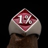 MENS STERLING SILVER OUTLAW BIKER RING DIAMOND 1% ER ONE PERCENT RED ...