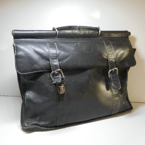 Leather Document Bag Black REISENTHEL Vintage 1971 Germany Case N6243 ...