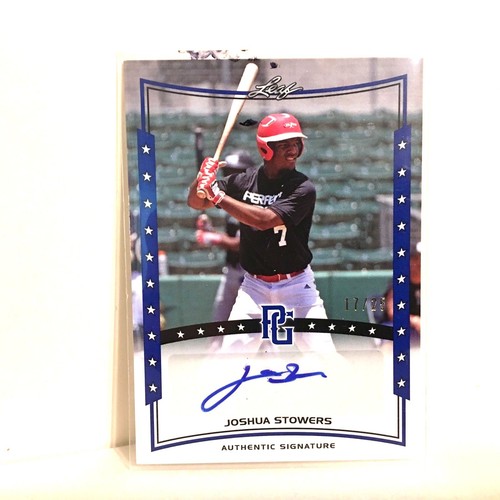 Joshua Josh Stowers Auto 2014 Leaf Perfect Game 17/25 Autograph Rookie ...
