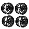 15X8 VMS RACING 5 SPOKE STAR BLACK DRAG RIM WHEEL 4X100/4X114 ET20 - x1 ...