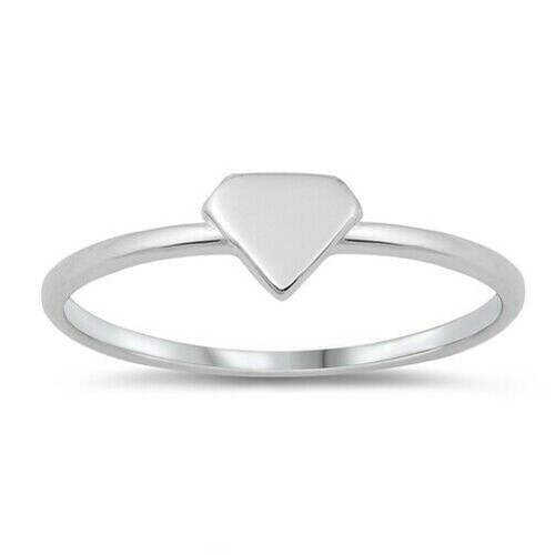 Diamond Sha Ring Genuine Sterling Silver 925 High Polish Face Height 6 ...