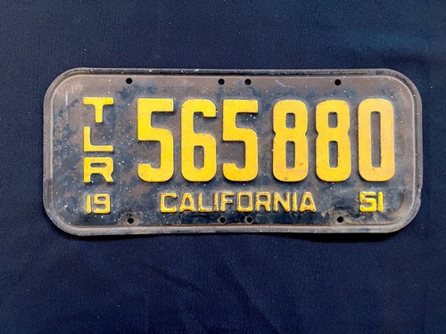 Vintage 1951 California Trailer License Plate | eBay