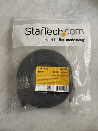 Startech A/V Cable 25 Ft Flat High Speed with Ethernet HDMI-Ultra HD 4k ...