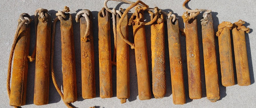 Lot of 13 Antique Vintage Window Counter Sash Weights Rig Anchors Cast ...