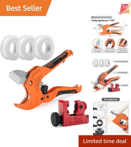 PVC Pipe Cutter Set Ratcheting Mini Tube Cutter Plastic Pipe Shears for ...