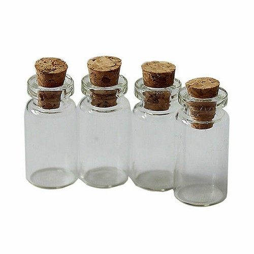 10pcs/set Mini Useful Small Glass Bottles Cork Stopper Jars Container ...