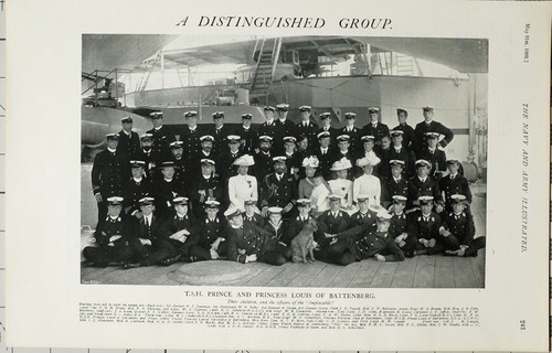 1902 PRINT PRINCE PRINCESS LOUIS OF BATTENBERG CHILDREN OFFICERS OF ...