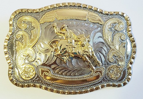 Belt Buckle Men Big Cowboy Western Bull Ride Rodeo Animal 5.5" x 4" 1.5 ...