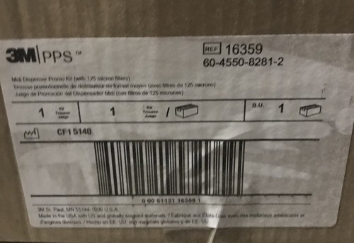 3M PPS 16359 13.5oz 125 Micron Kit Dispenser 75 Lids Liners 30 Plug ...