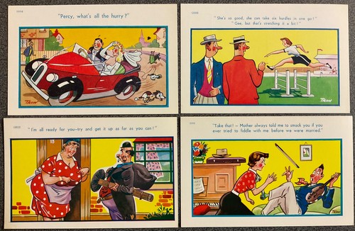4 X RISQUÉ,SAUCY,NAUGHTY,SEXY,RUDE,HUMOUR,SEASIDE POSTCARDS.EXCELLENT ...